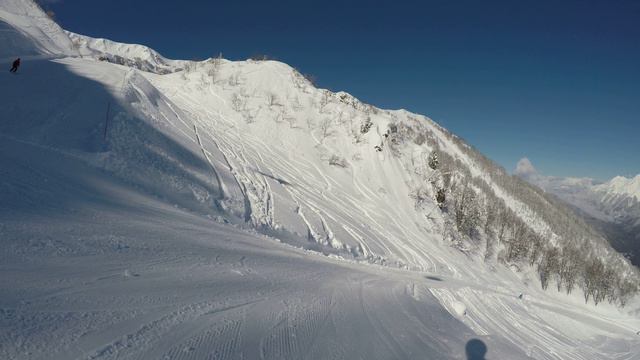 2019-03-18 Роза Хутор. Тритон (синяя) - Каскад (красная)