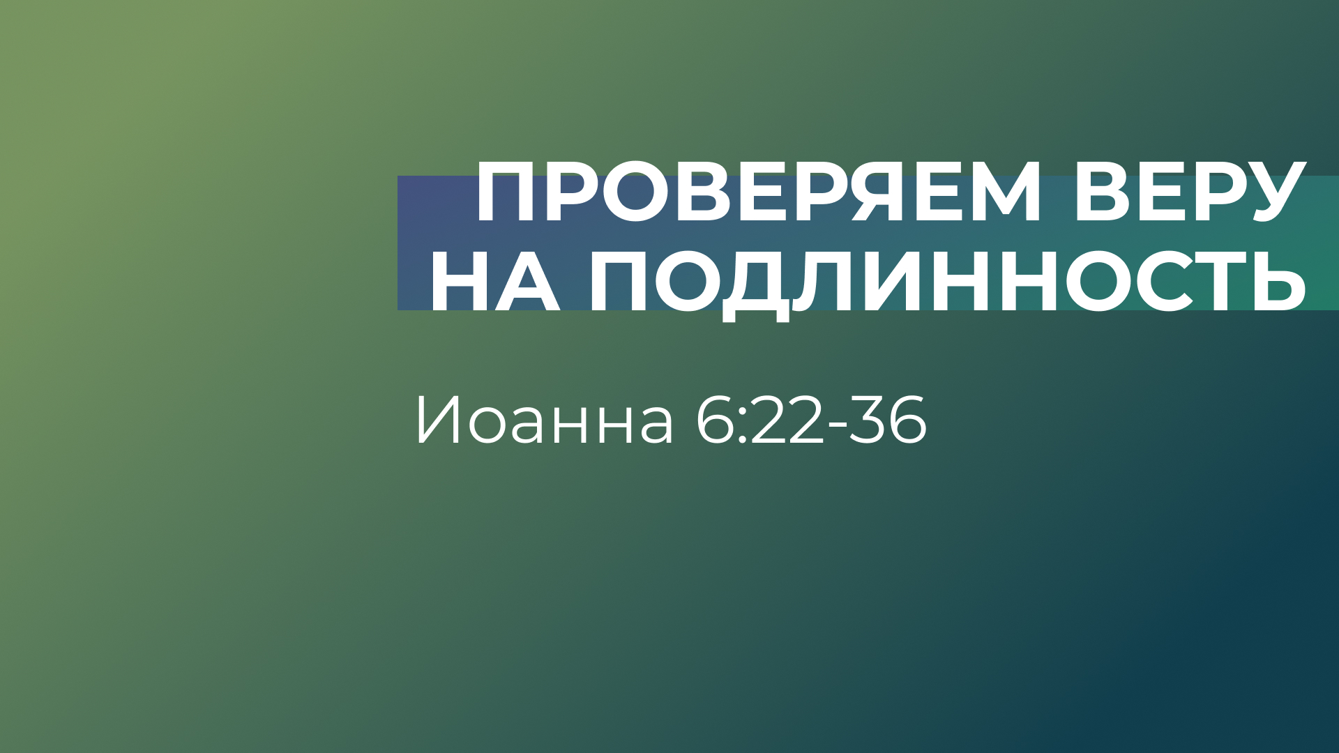 Проверяем веру на подлинность // от Иоанна 6:22-36 // Иван Козорезов