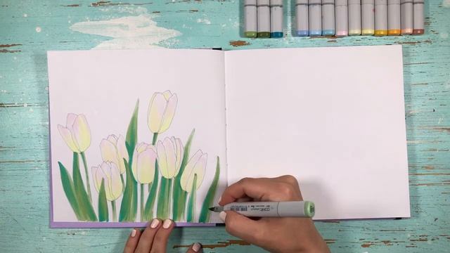 как нарисовать ТЮЛЬПАНЫ маркерами /уроки рисования / рисуем цветы