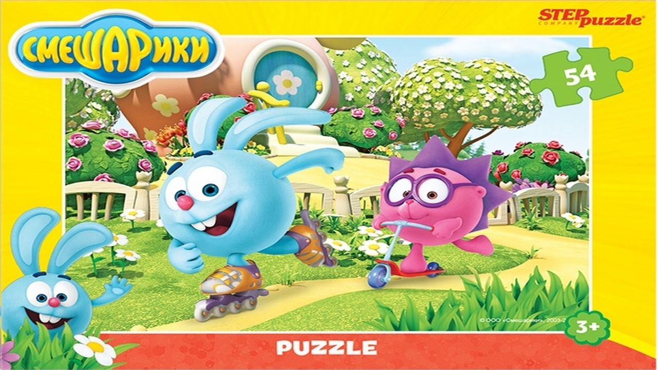 Пазл Смешарики, Ежик и Крош - собираем пазлы для детей | Polinka-Vitaminka