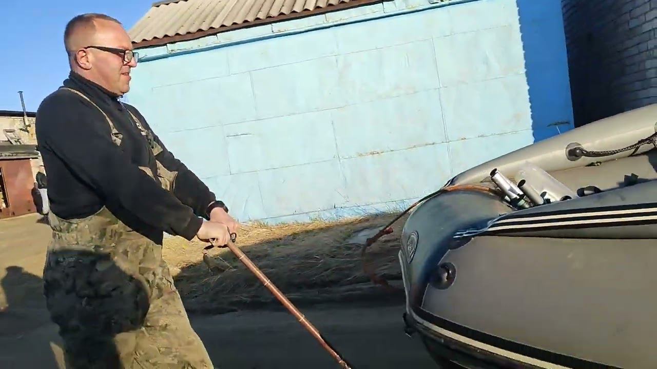 Самоходное опорное колесо для лодки. Тест №1