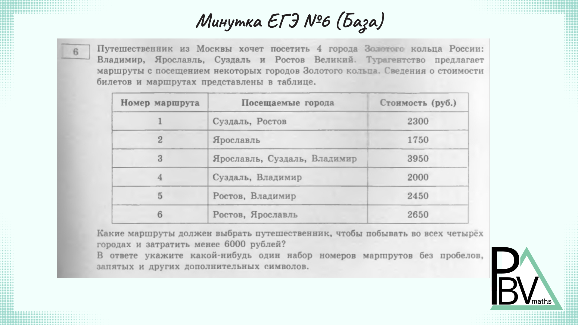 Задание 6 (В1) ЕГЭ по математике (база) ▶ №6 (Минутка ЕГЭ)