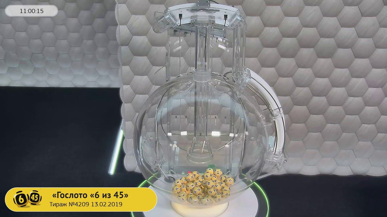 Столото представляет | Лотерея «Гослото «6 из 45». Тираж №4209 от 13.02.2019 г.