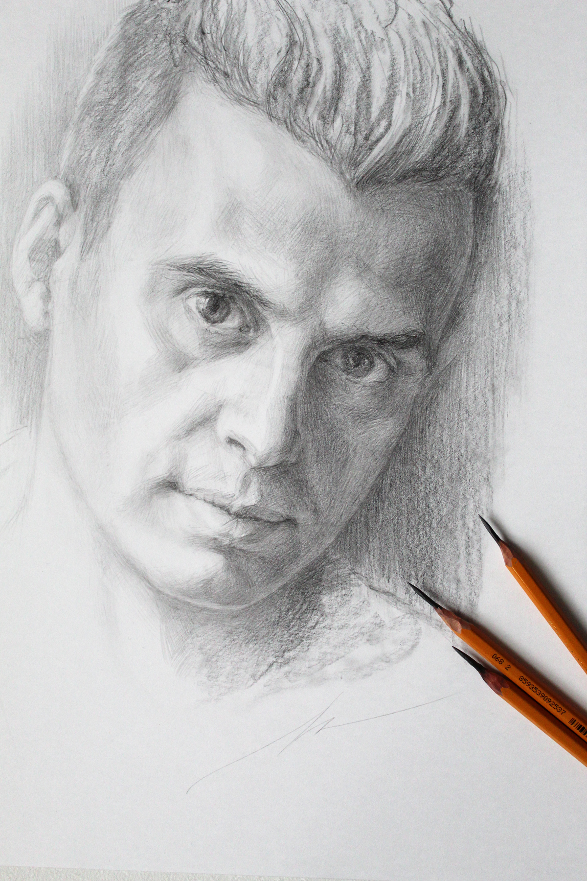 Художник Божена Доду. Процесс рисования портрета Кирилла Туриченко.