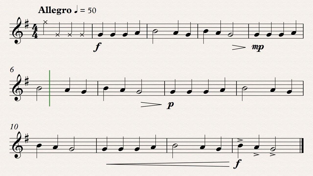 Ходит зайка по саду - русская народная песня. Видео-минусовка и ноты для блокфлейты темп 50