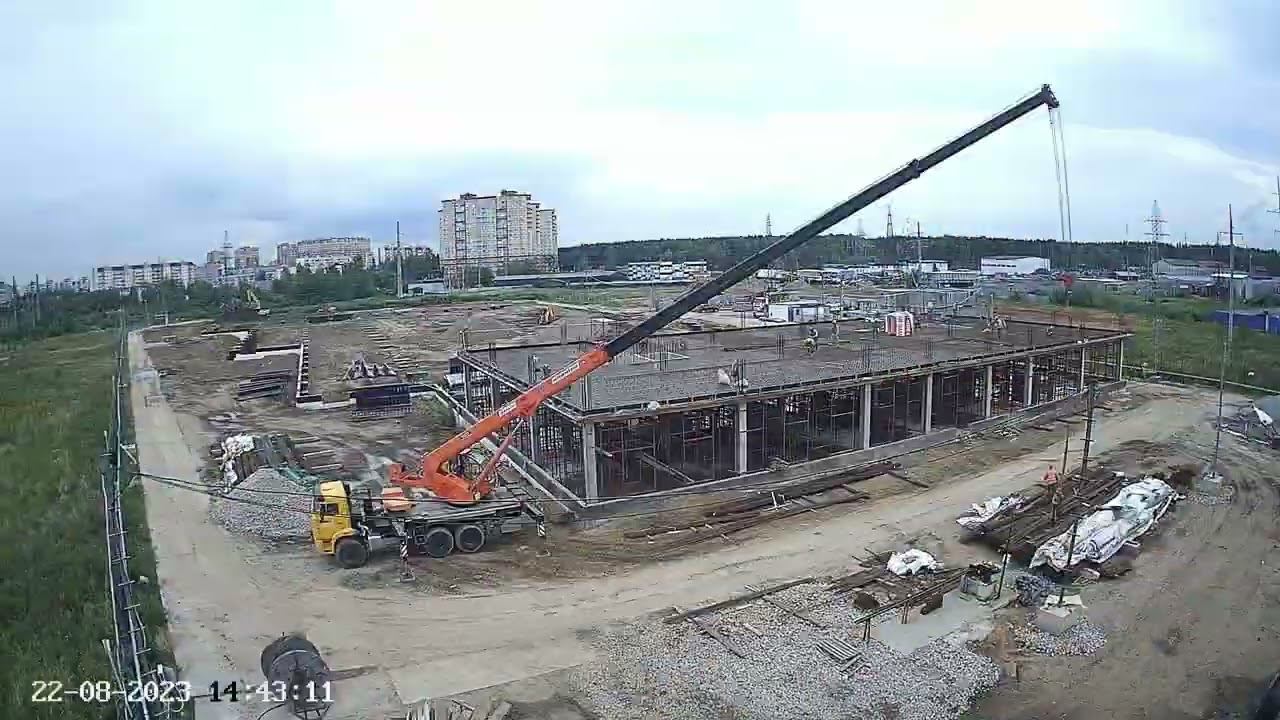 Строительство ПСК "ЭКСПЕРТ-ЭЛЕКТРИК" - Нахабино 2022-2023 - таймлапс