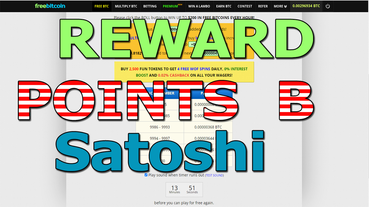 FreeBitcoin обмениваю REWARD POINTS на BITCOIN