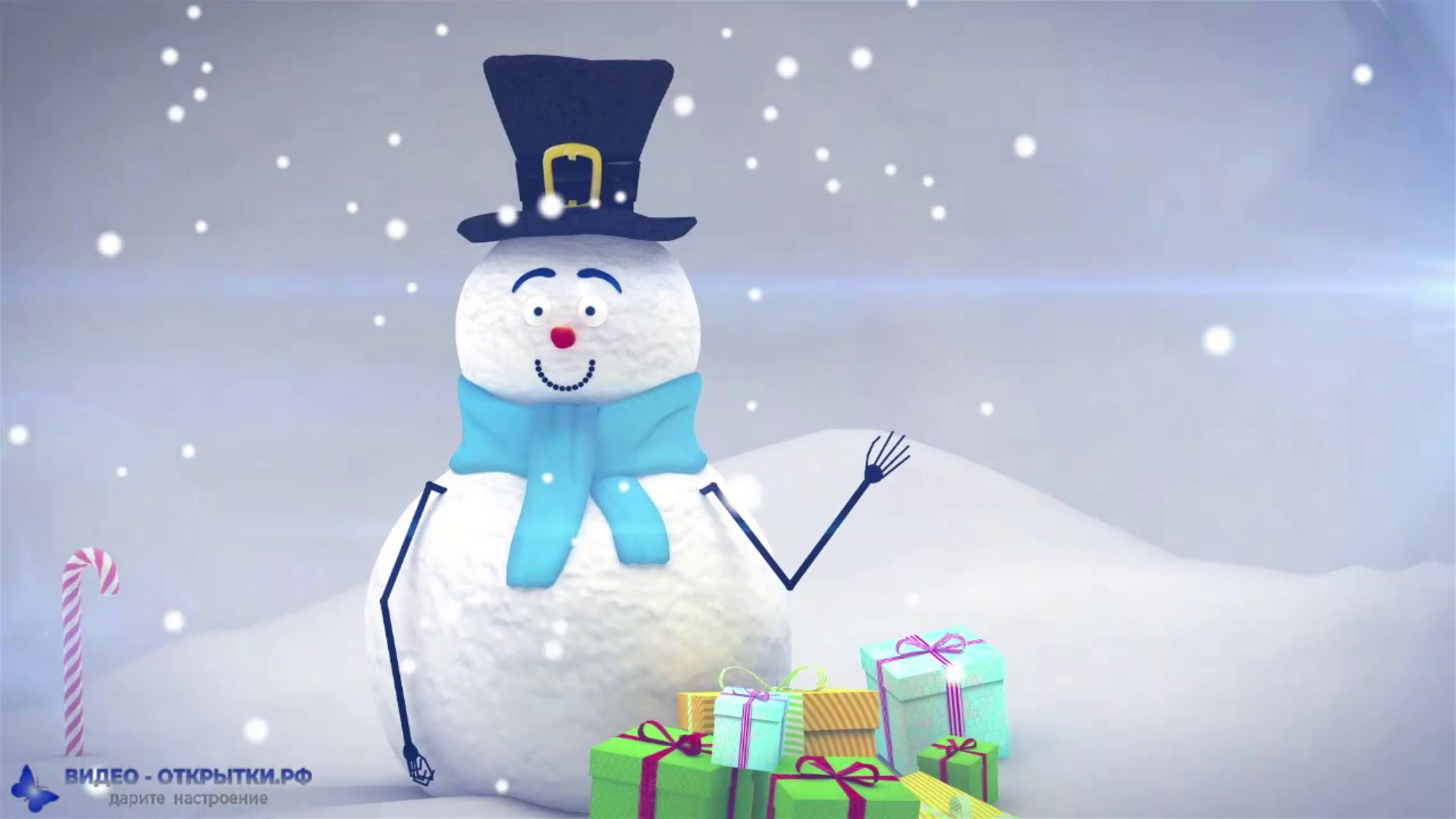 Поздравление с Рождеством от снеговичка!