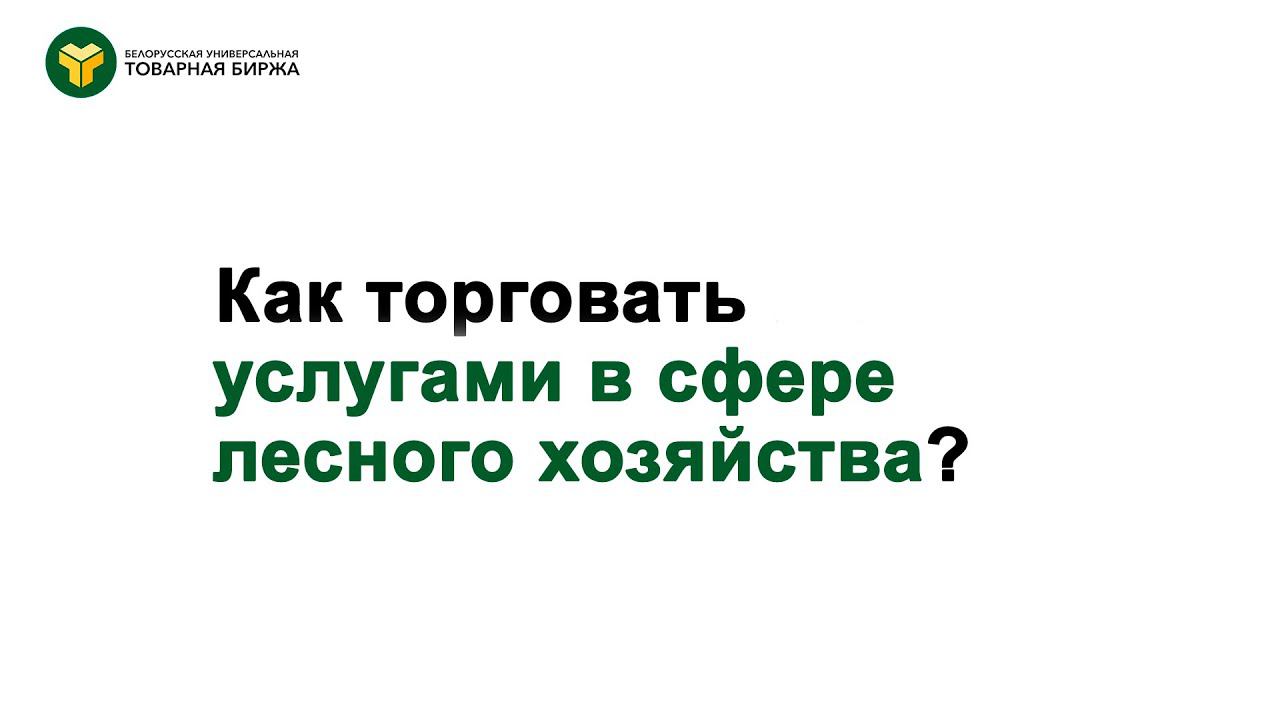 Как участвовать в биржевых торгах услугами в сфере лесного хозяйства
