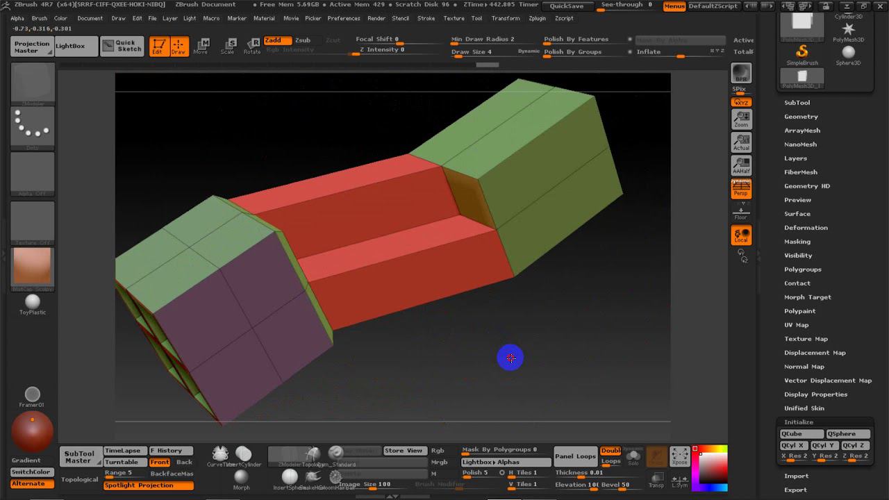SurfMill и ZBrush -Полигональные сетки