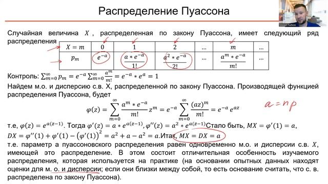 Теория вероятностей. 14.2 Закон Пуассона
