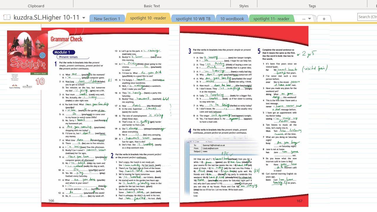 25. Spotlight 10. Module 1. Grammar check
