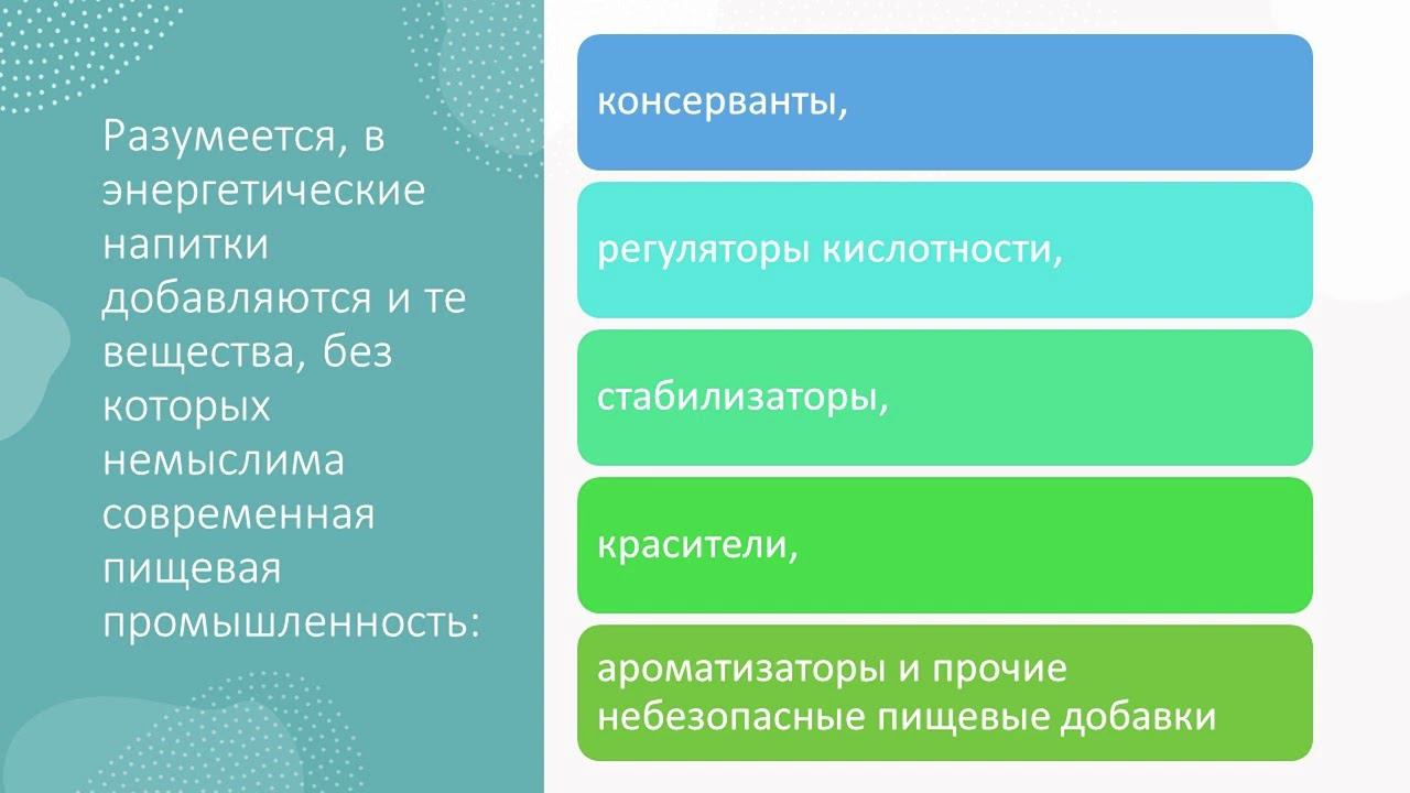 ВРЕД энергетических напитков