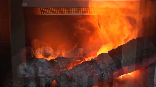 Эффект реального пламени в очаге Danville Antique Brass