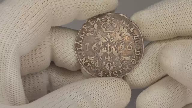 Нидерланды - Испанские  ½ патагона, 1656 года.