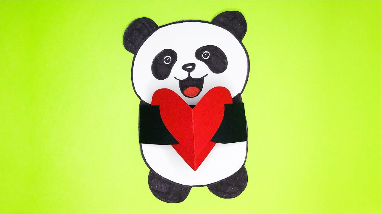 Открытка «Панда» из бумаги своими руками