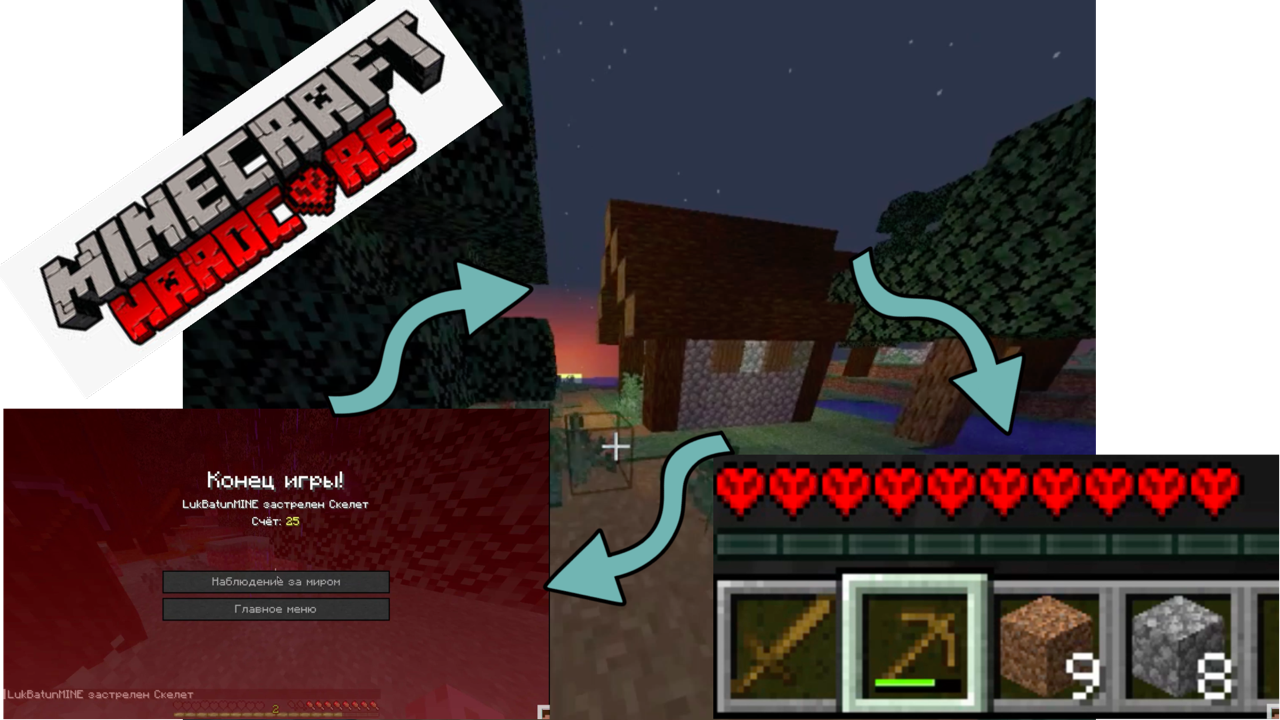 ВЫЖИВАНИЕ В MINECRAFT HARDCORE! Серия 1!