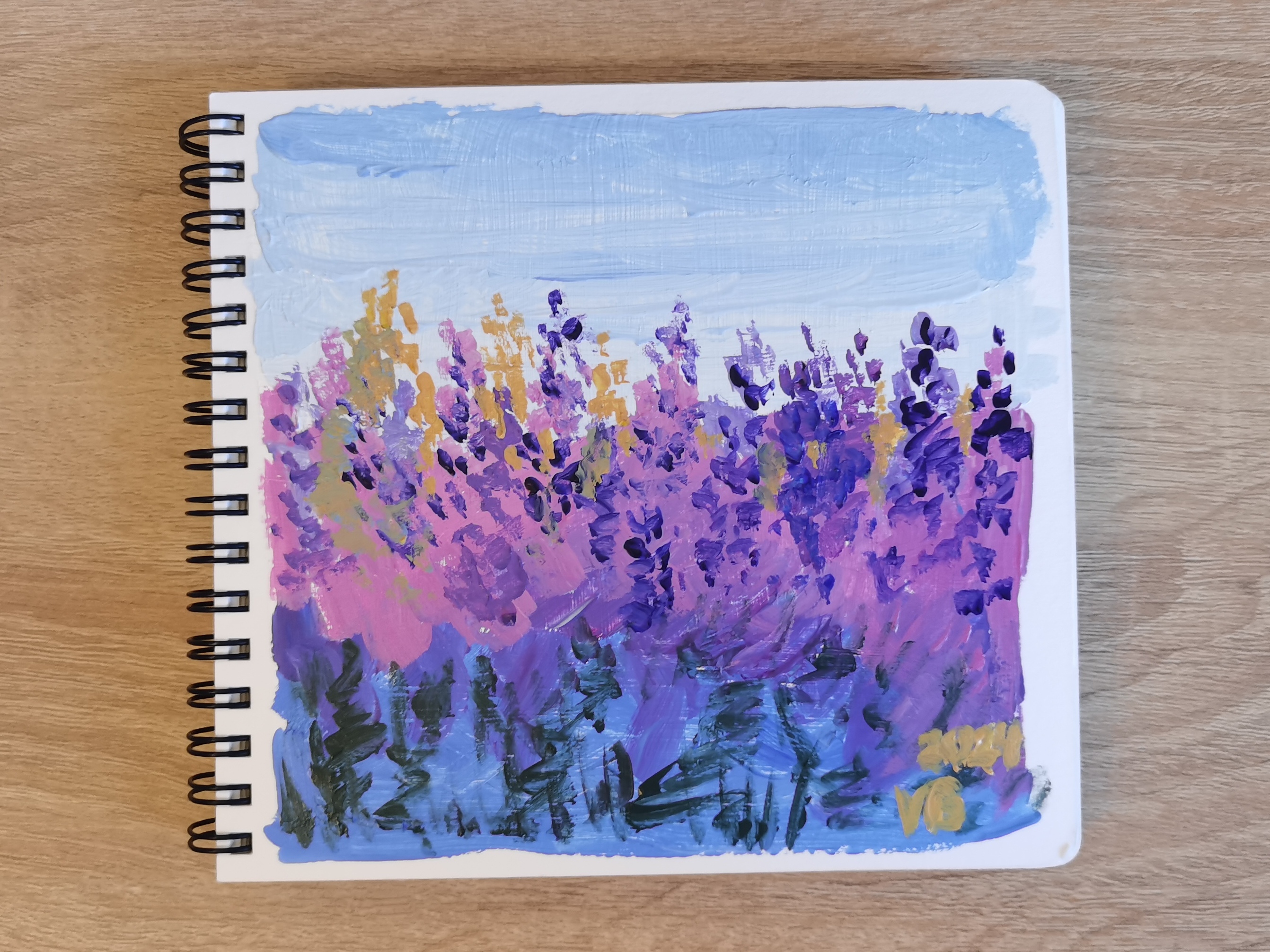 Лаванда акрилом || Миниатюра