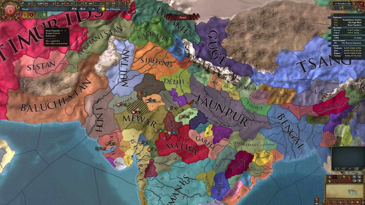 Europe Universalis IV 1.35.6 Mewar. Часть 1