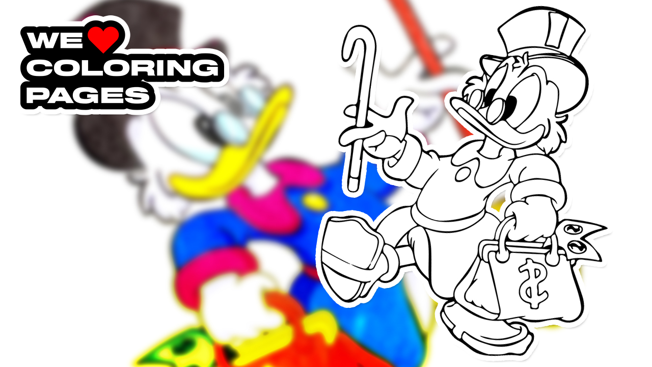 #77 Утиные Истории дядя Скрудж МакДак Раскраска | МЫ ❤️ РАСКРАСКИ