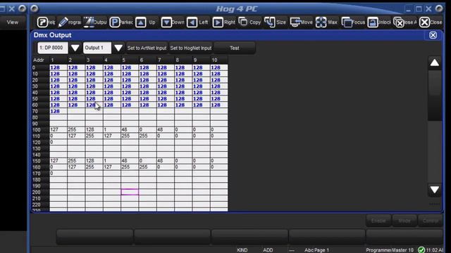 Урок № 23  Тест каналов DMX и работа с входящим Art net hoghog ru   23
