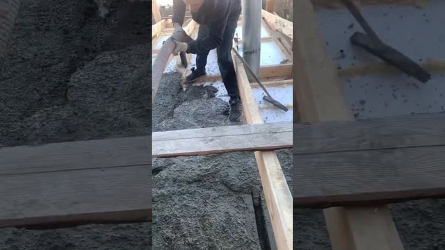 #заливка  теплого потолка монолитным полистиролбетоном