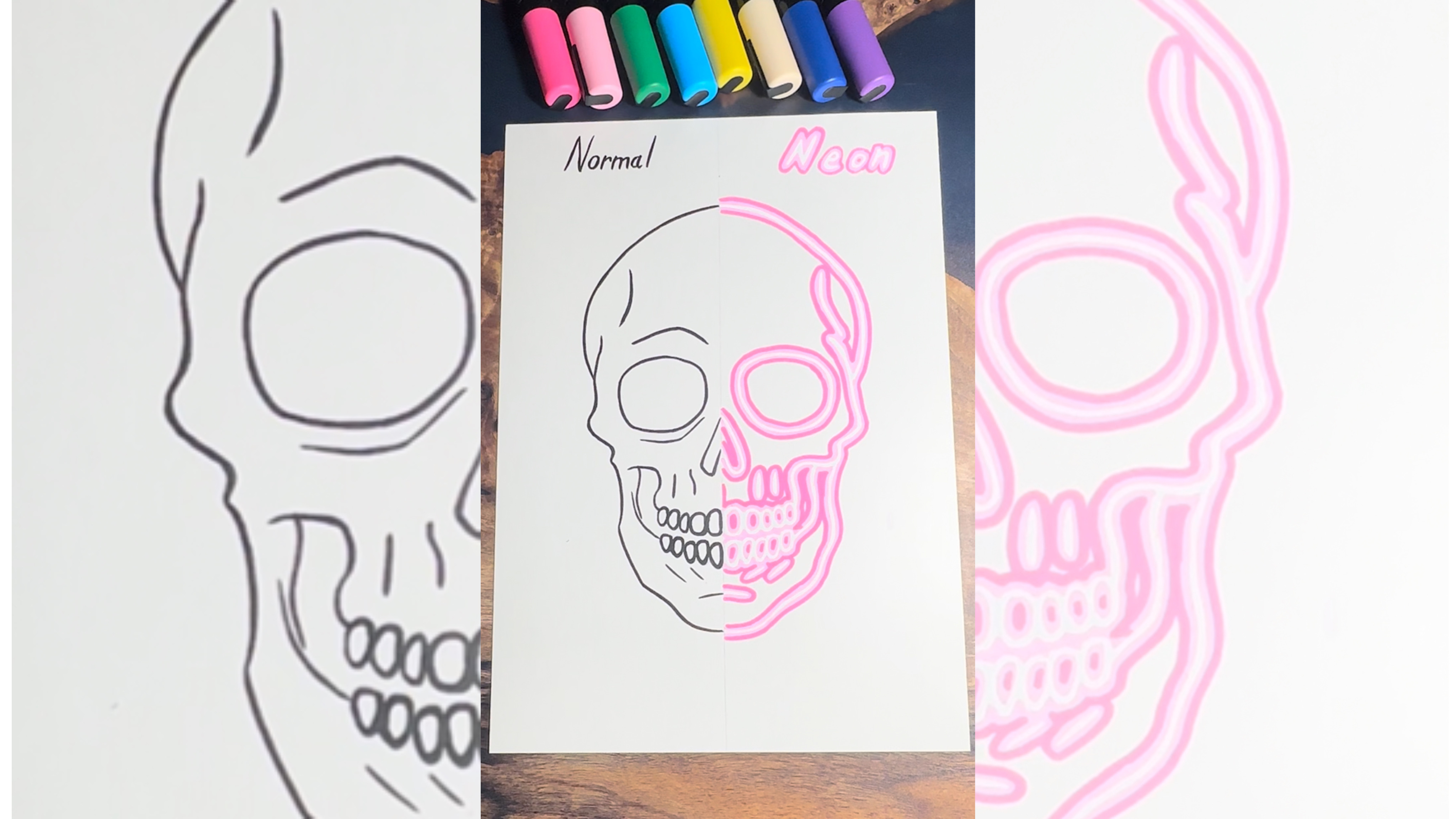 Череп в стиле НЕОН - как нарисовать?