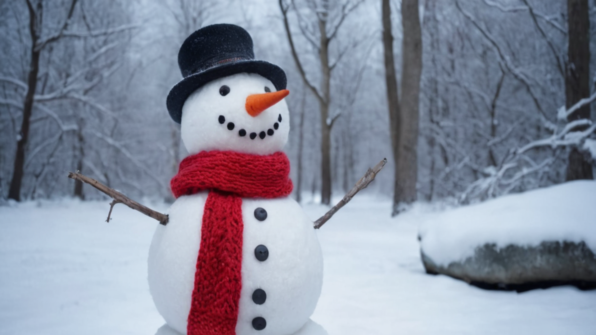 Снеговик с красным шарфиком