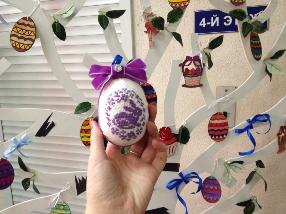 Мастер-класс "Пасхальное яйцо" Кинусайга / вышивка крестиком