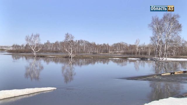 Ни пройти, ни проехать: в Курганской области из-за паводка залило дорогу и мост
