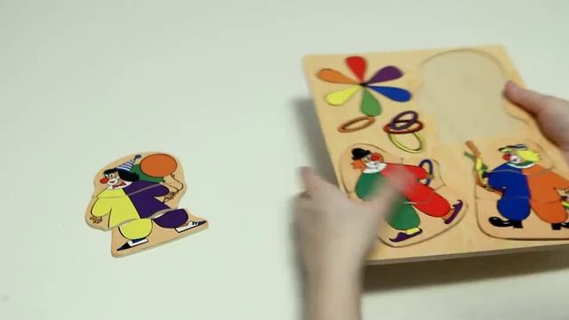 Деревянный пазл "Клоуны", серия "Рамки-вкладыши", ТМ "Чудо-Дерево"