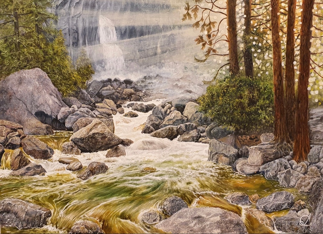 Как нарисовать горную реку