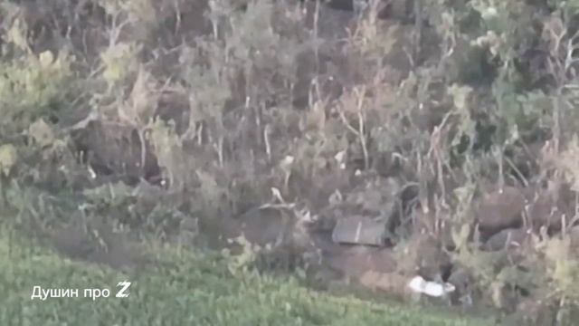 БПЛА ОБТФ «Каскад» и танк РФ уничтожают в посадке подразделение ВСУ, а затем поражают БТР и блиндаж