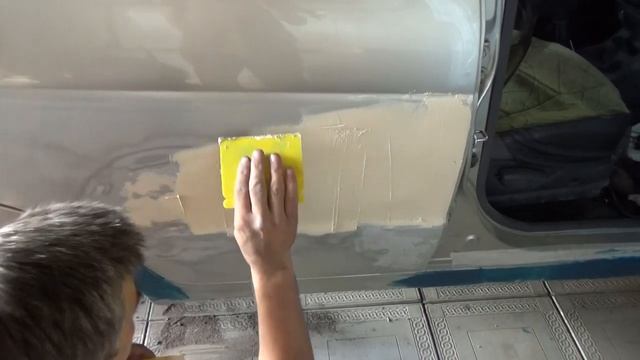 Покраска _Дэу Матиз_ ч. № 2 ,шпатлёвка.