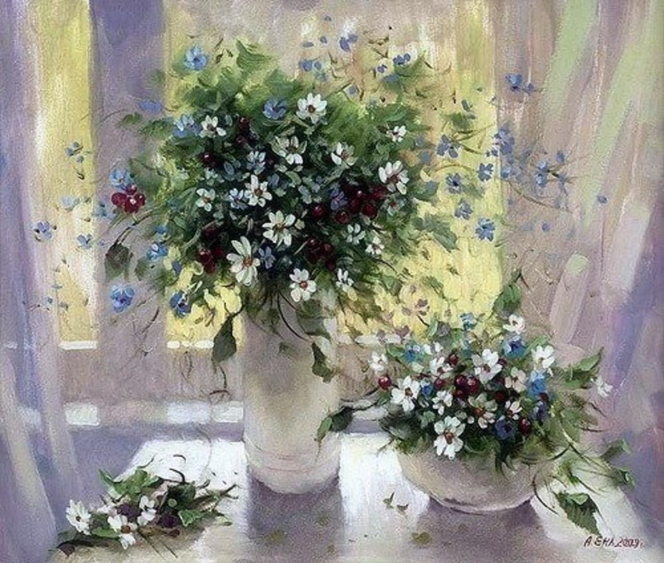 Цветочные натюрморты Александра Еня – цветы доброты.mp4