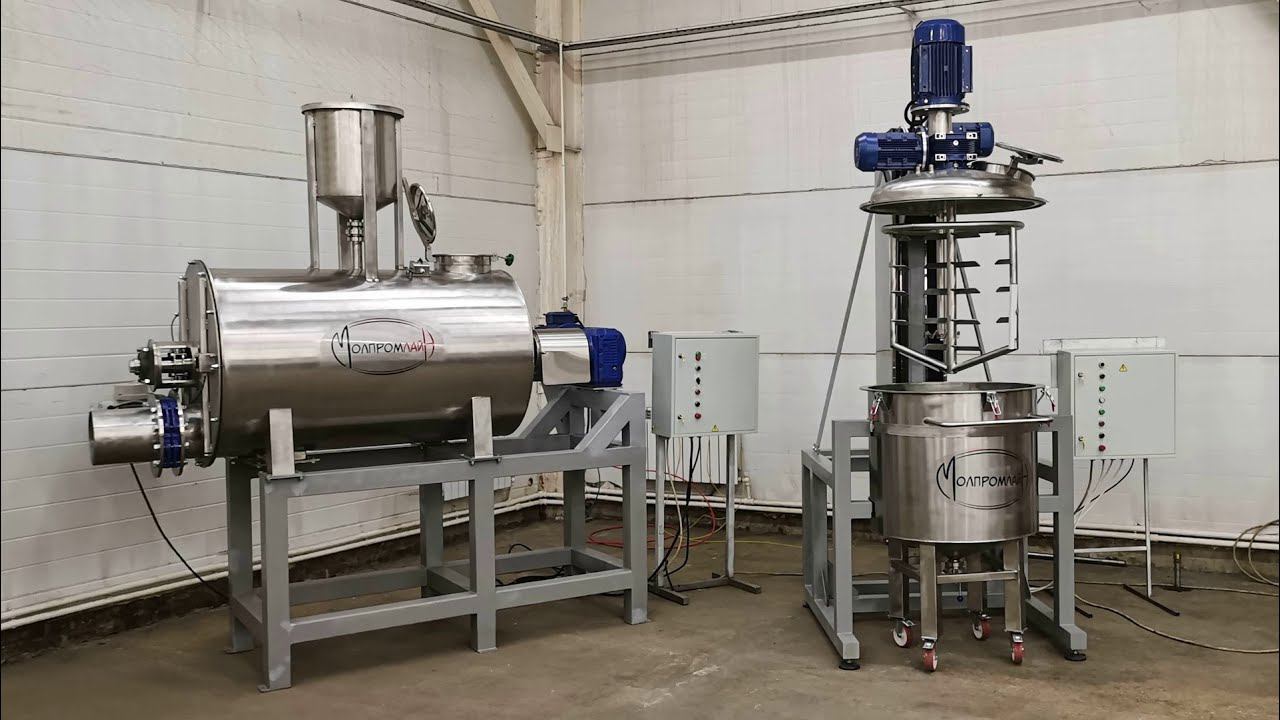 Ленточный смеситель и Диссольвер СМУ-Л-600 и ДС-380