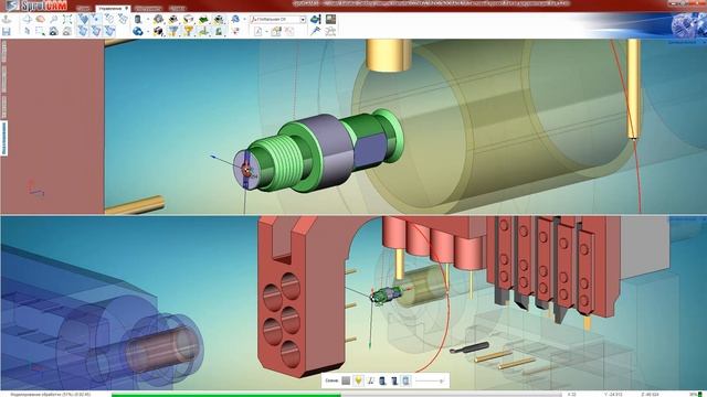 СПРУТКАМ Обработка детали Вал на автомате продольного точения Hanwha 35XD