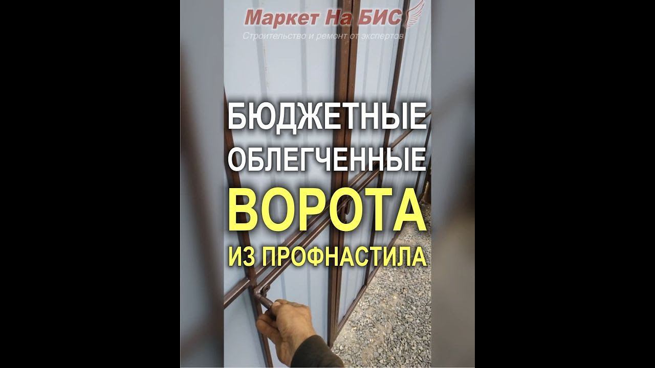 Кривой Рог: Бюджетные облегченные ворота из профнастила с открыванием наружу (без калитки)