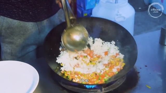 Chinese Street Food -The best and most authentic Yangzhou egg fried rice