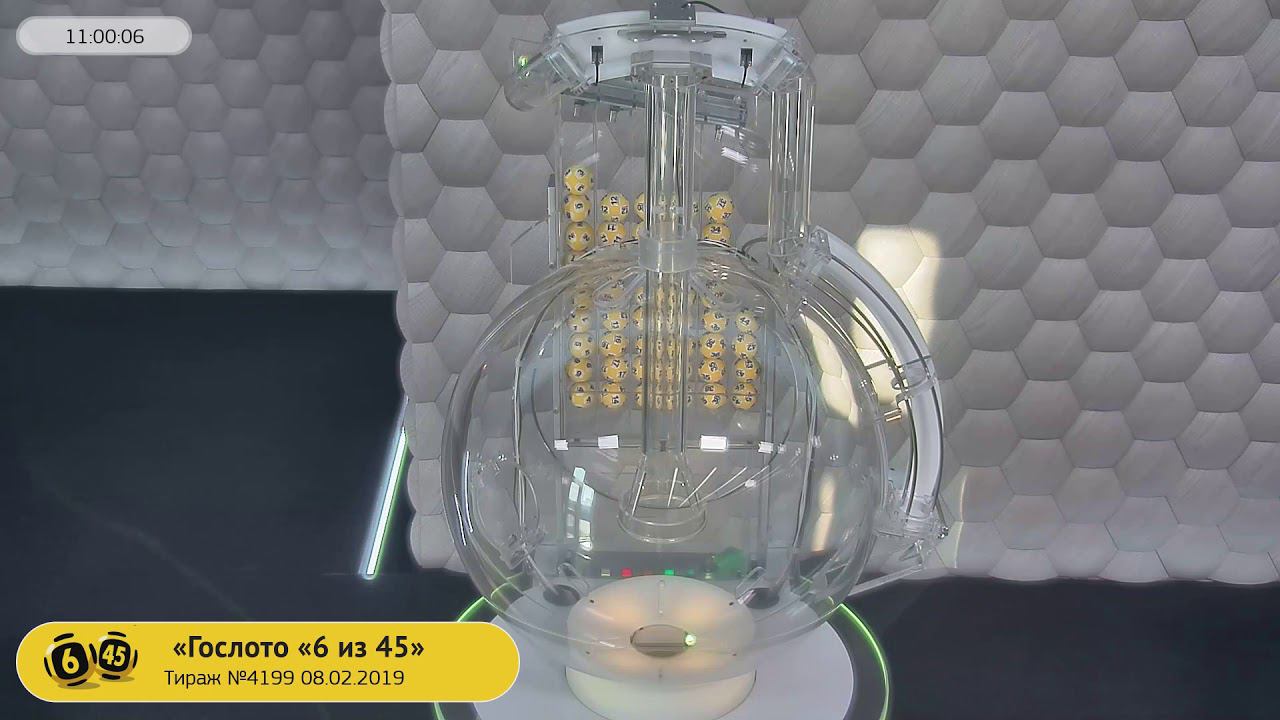 Столото представляет | Лотерея «Гослото «6 из 45». Тираж № 4199 от 08.02.2019 г.