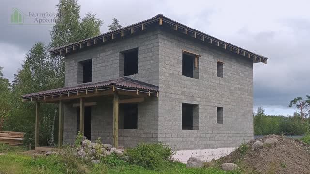 Зимний дом из арболита в Ленинградской области - от фундамента до кровли