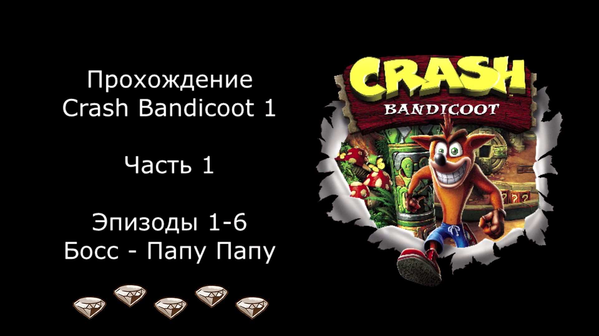 Прохождение Crash Bandicoot 1 - Часть 1/6 (Эпизоды 1-6 из 32)