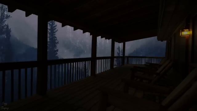 Звуки для сна // Отдых на террасе во время летнего дождя.