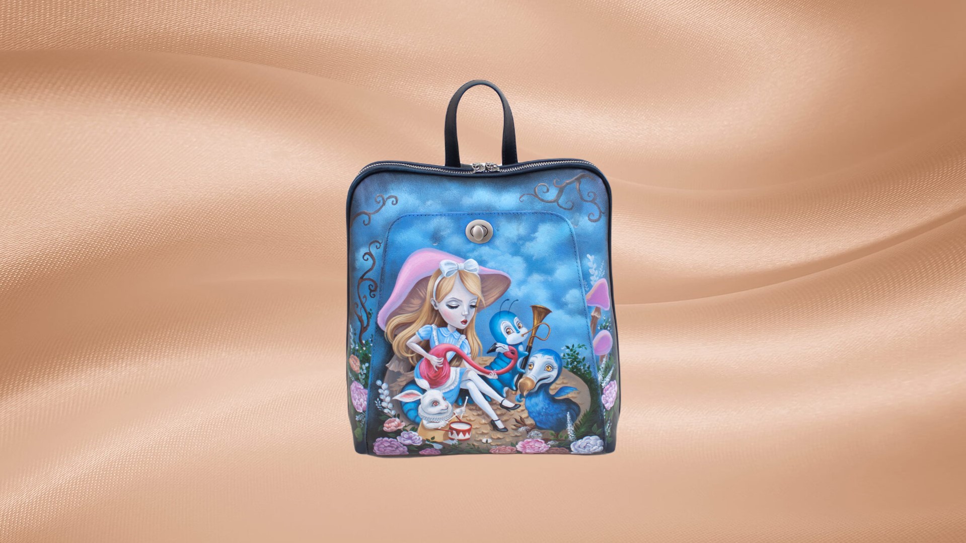 Плоский рюкзак "Алиса в Зазеркалье" Pelle-Volare