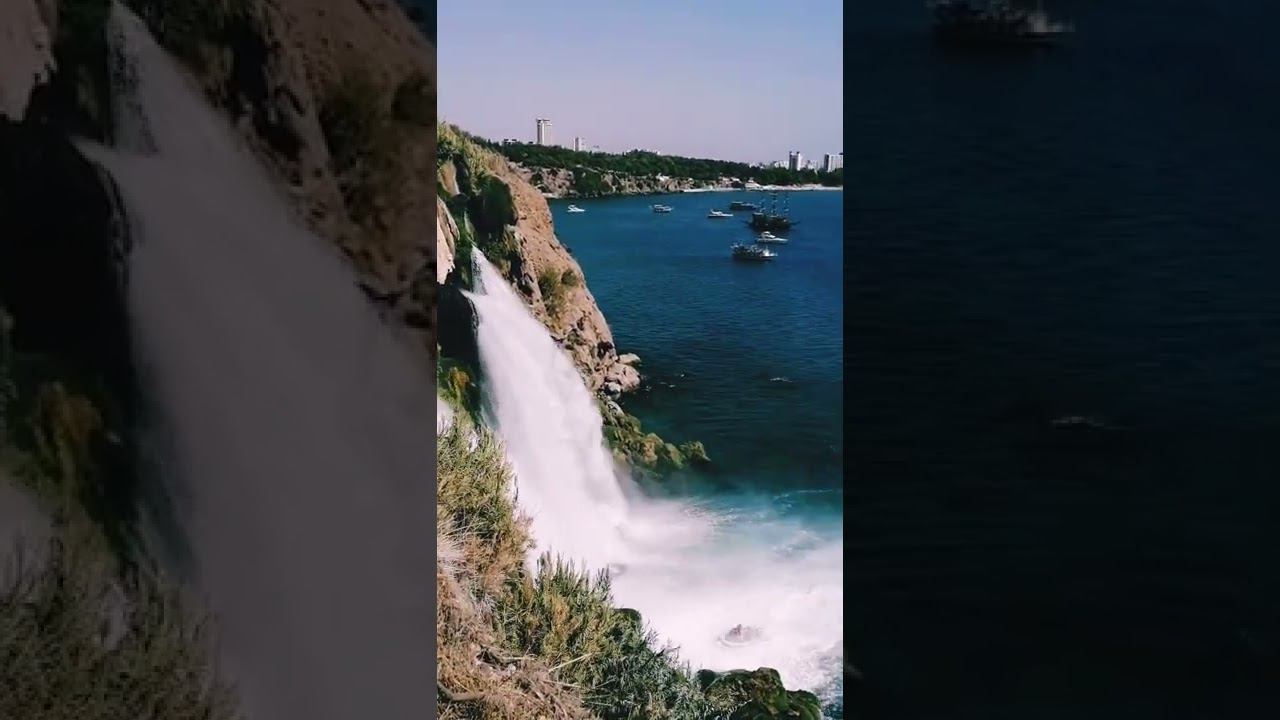 Аттракцион под водопадом. Анталия Турция.