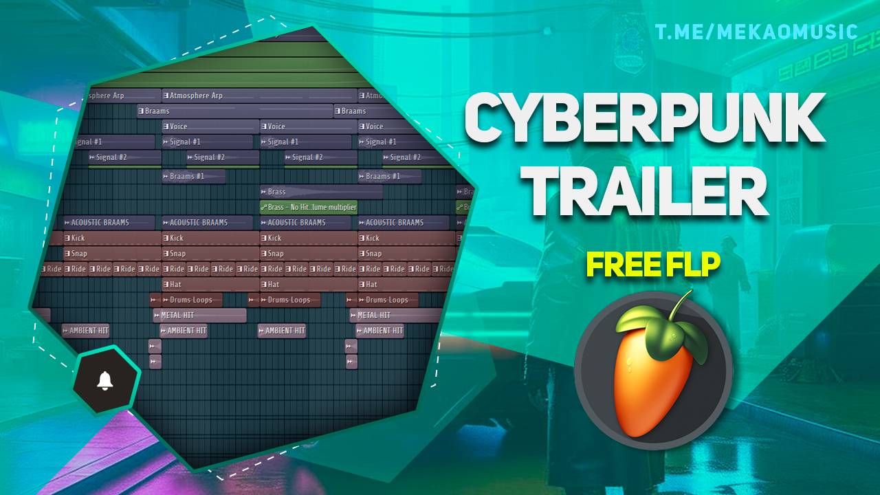 Cyberpunk Trailer Music в FL Studio 20 (+FREE FLP/Бесплатный FLP)
