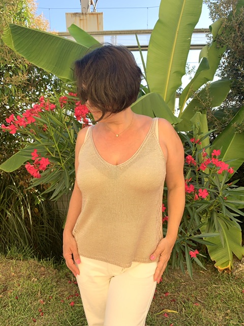 Летний топ спицами