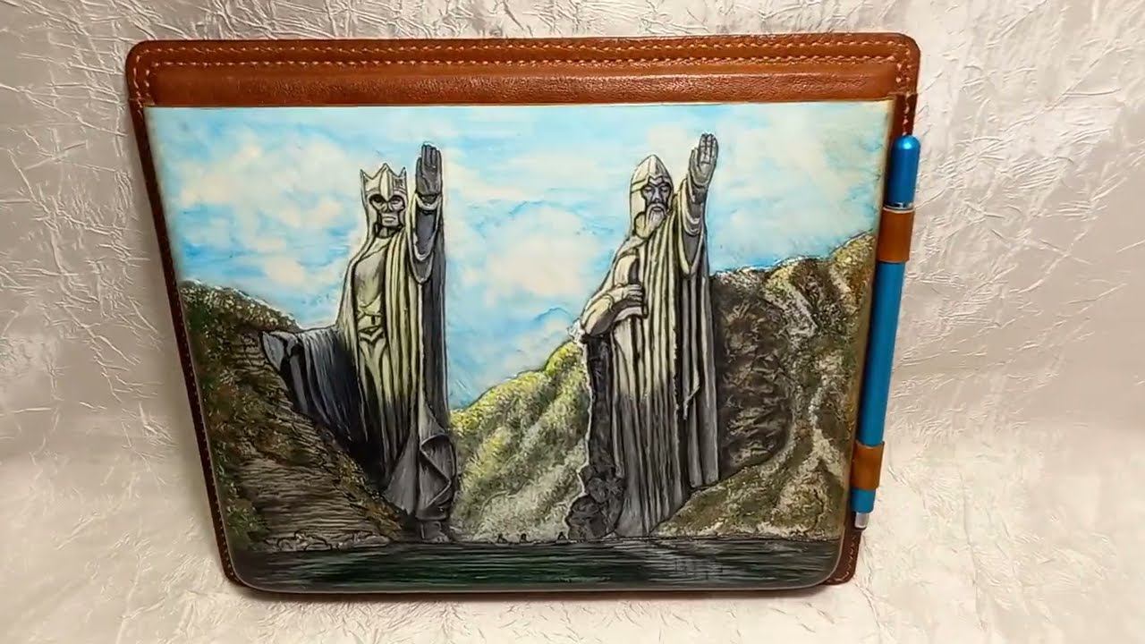 Чехол для электронной книги. Изделия из кожи. СКСтиль. Видео обзор: по мотивам: "Властелин колец".