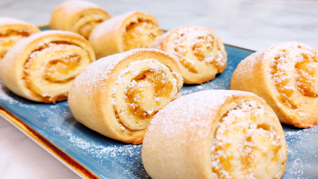 Фруктовое печенье, которое тает во рту! Рулетики с грушей и яблоком. Выпечка к чаю