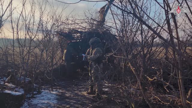 Боевая работа расчета гаубицы «Мста Б»